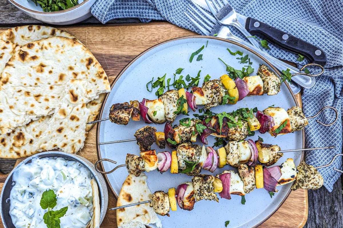 Chicken and Halloumi Skewers - Candyflosslife